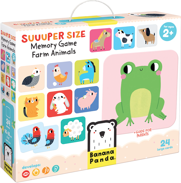 Juego de memoria Suuuper Size Farm Animals (12 pares) 2+ – Contrapunto